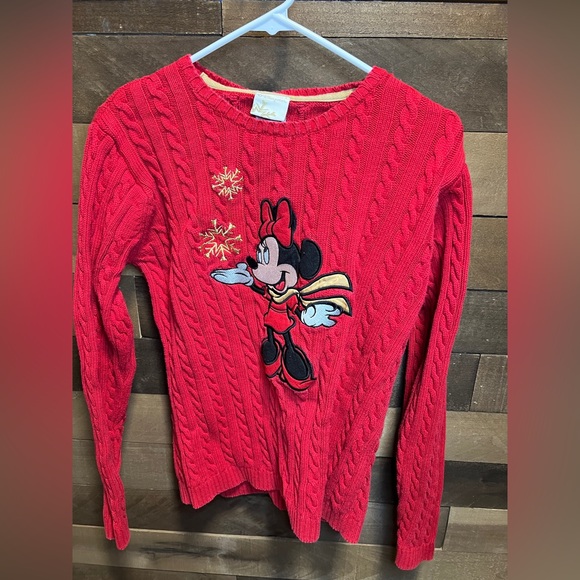 Disney | Sweaters | Disney Minnie Mouse Winter Cable Knit Sweater ...